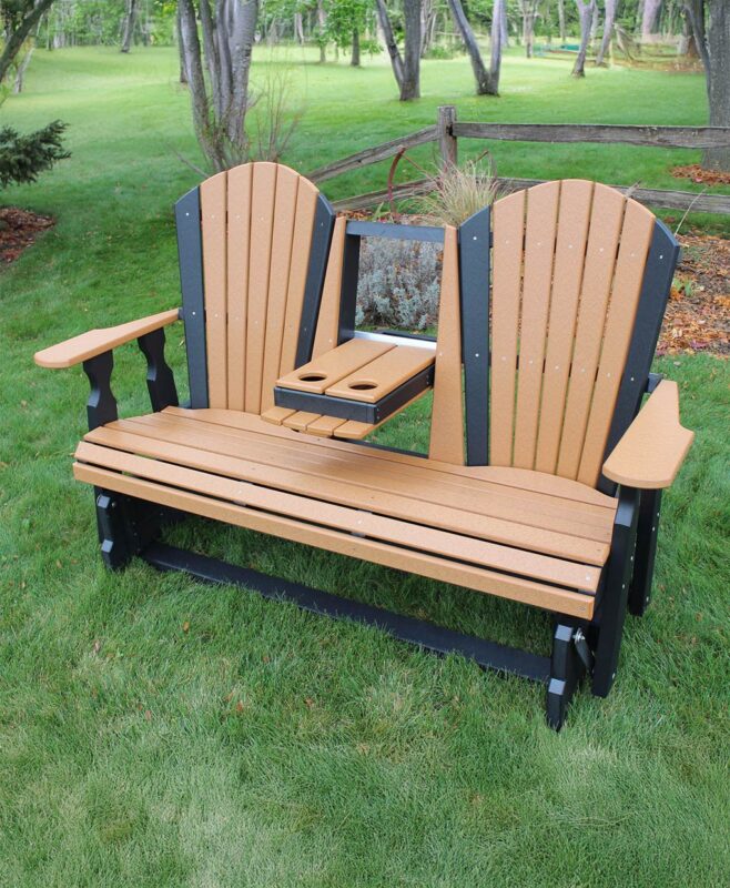 Poly Classic 5 Foot Glider with Console - Amish Direct Furniture